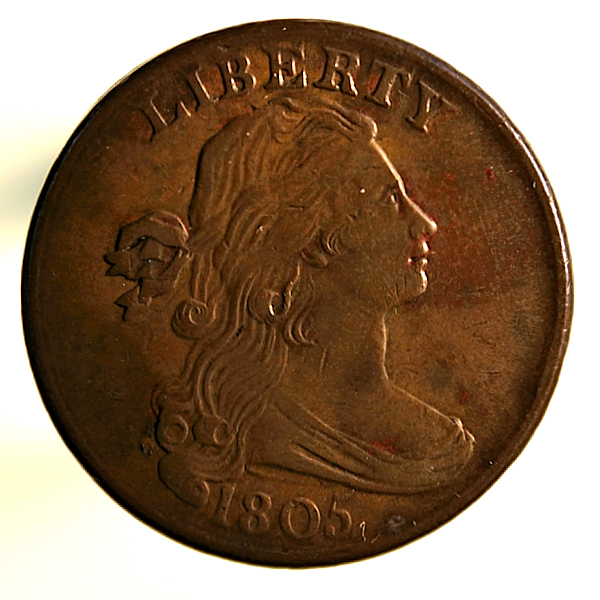 front_United States, copper cent, 1805__princeton – Just Money